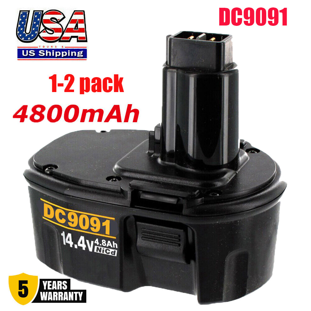 1-2PCS 14.4 Volt Replace For DEWALT DC9091 Battery DW9091 DW9094 DE9091 ...
