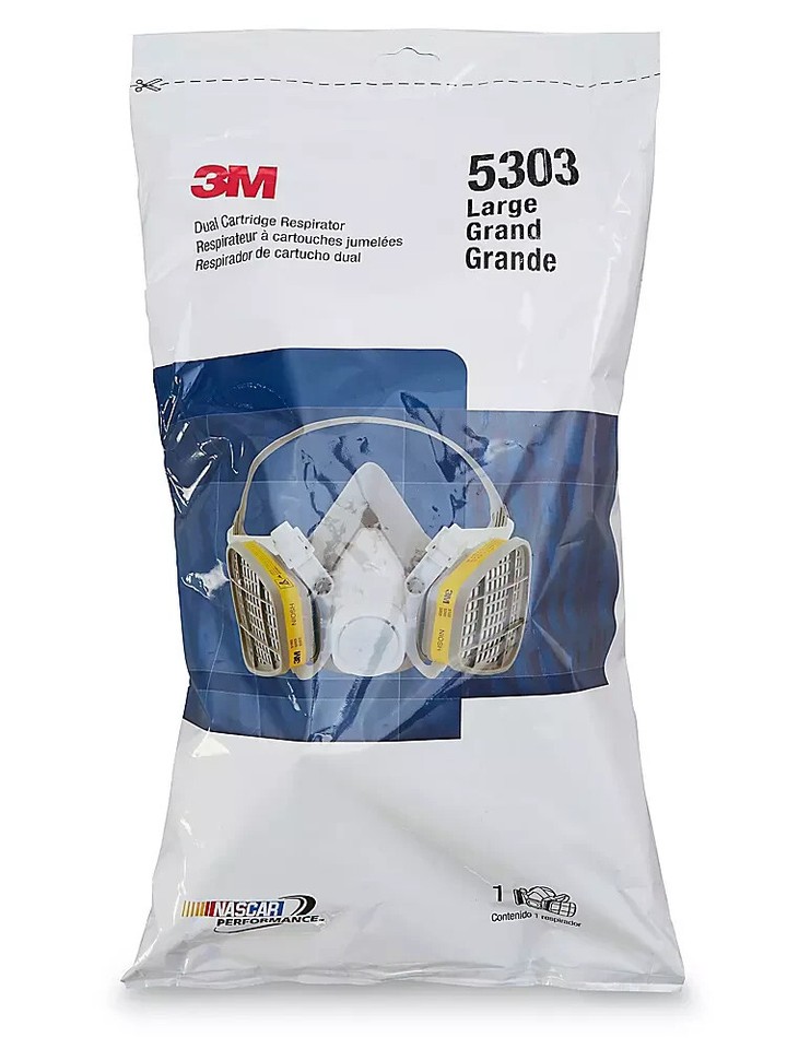 3M 5303 Disposable Half Face Respirator Facepiece Mask Organic Vapor ...