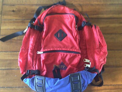 Vintage Kelty Red Wing Backpack Red Blue Internal Frame Hiking Bag Day ...