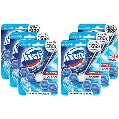 Domestos Power 5 Ocean Toilet Rim Block 55g Pack of 6 | eBay UK
