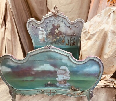 vintage antique mermaid bed Handpainted full size little girls dream ...