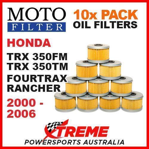10 PACK MX MOTO FILTER OIL FILTERS HONDA TRX 350FM 350TM FOURTRAX ...