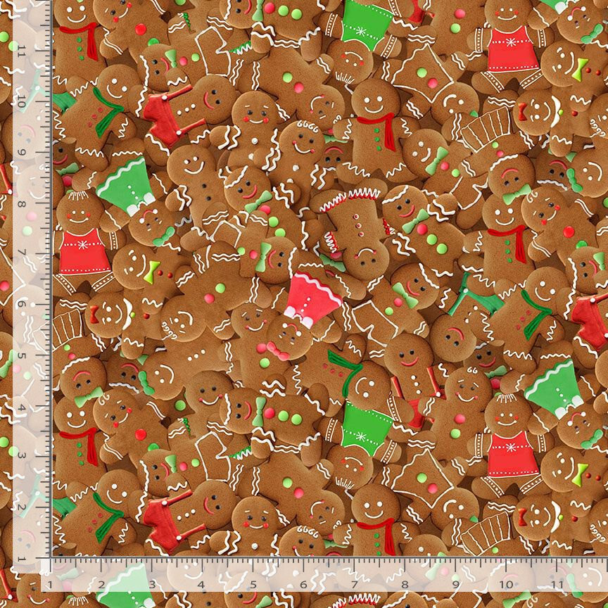 Gingerbread Cookies Fabric Christmas Cotton Timeless Treasures C2961 By ...