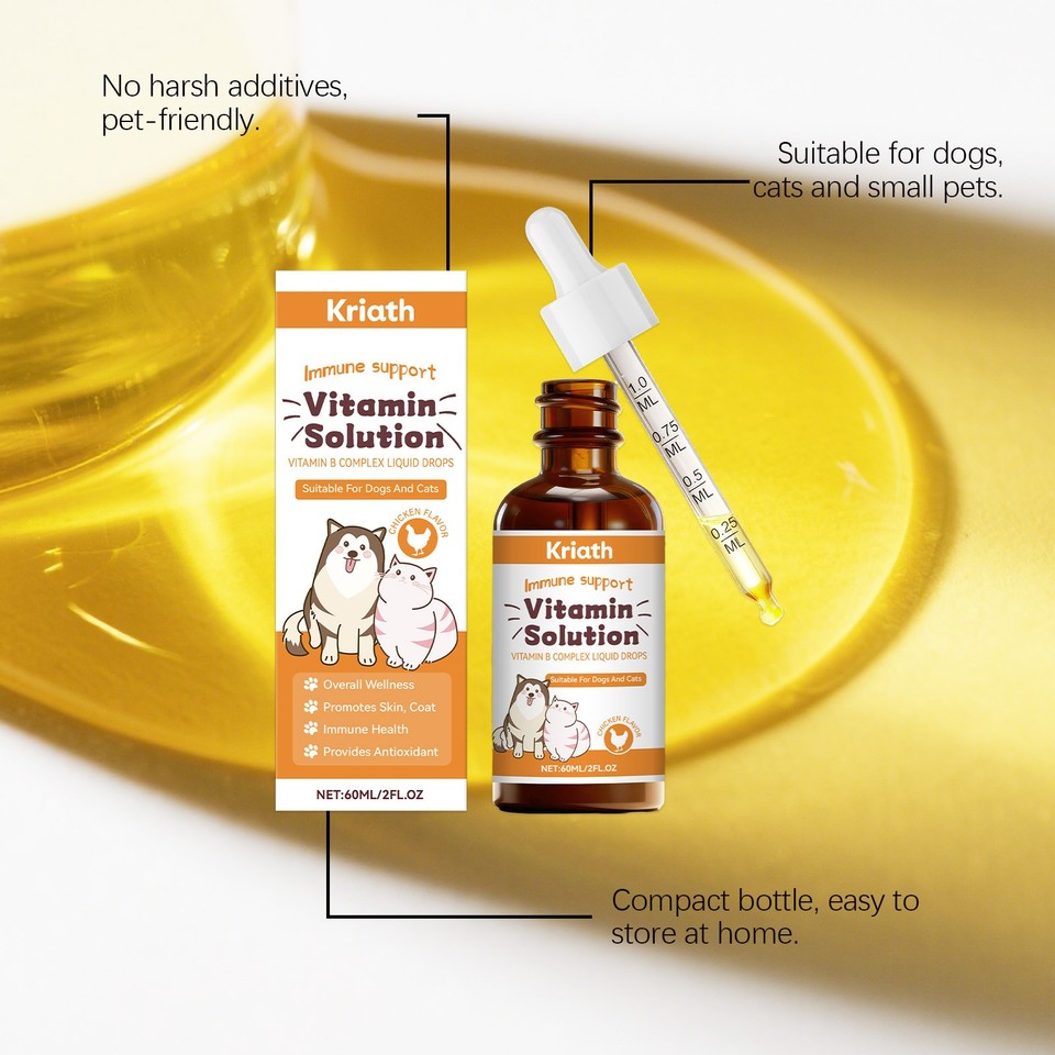 Vitamin B Complex Liquid Drops for Dogs and Cats Immune Support Overall ...
