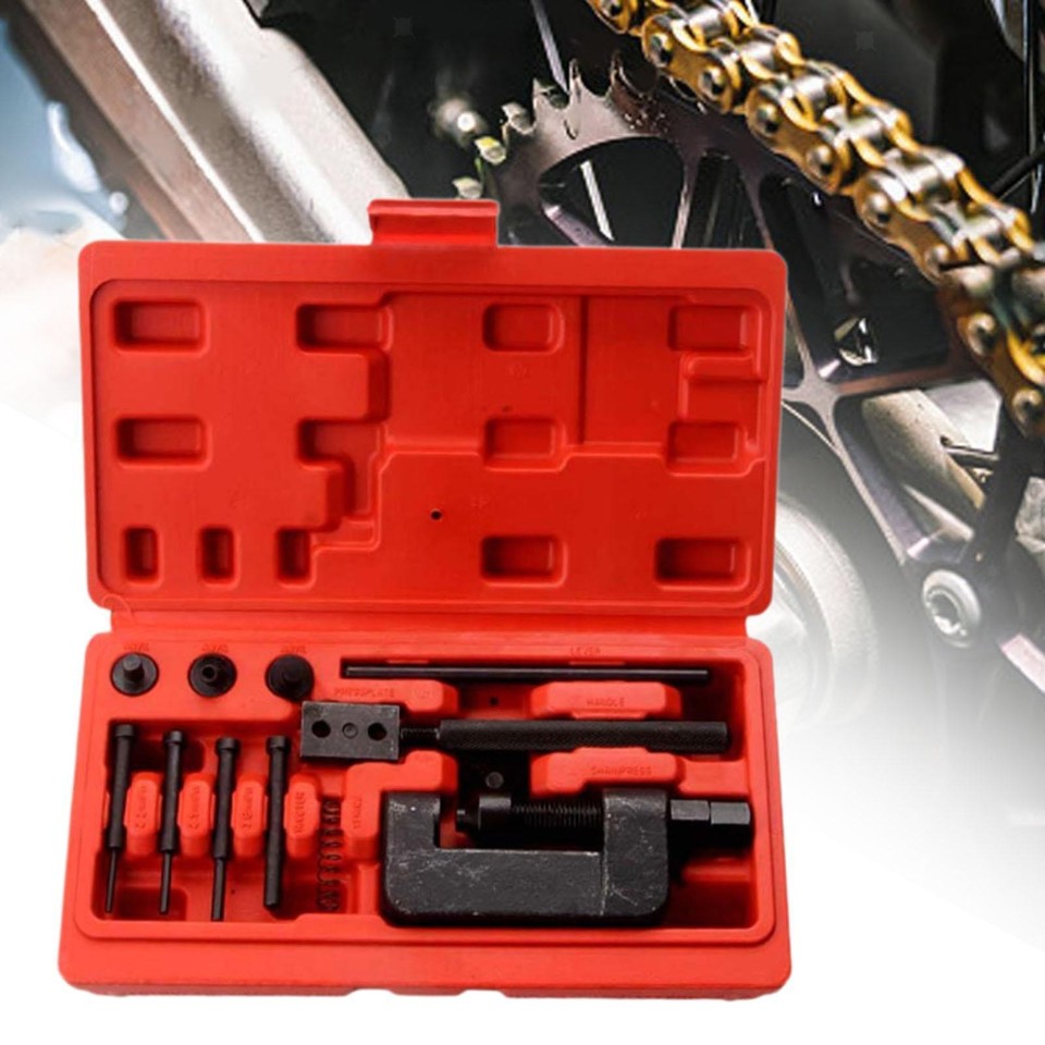 Compact Motorcycle Chain Breaker Tool Kit for Bike Chain Cleaning and ...