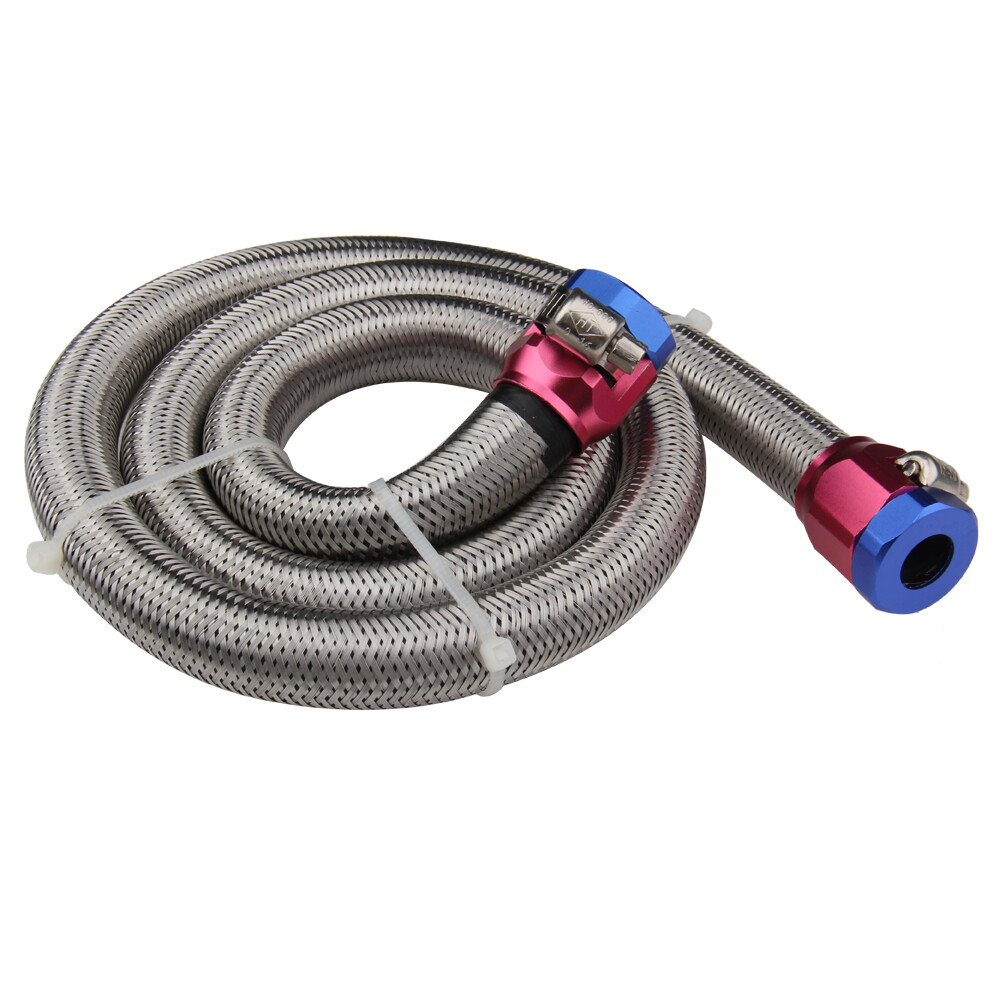 6AN 3/8" Fuel Line Stainless Steel Braided Hose Kit Universal for ...