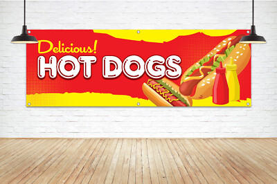Delicious HOT DOGS Generic Vinyl Banner Sign Food Truck Festival ...