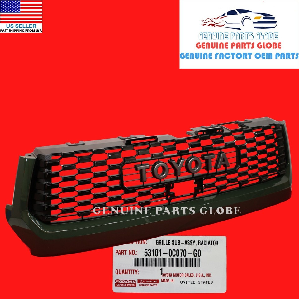GENUINE OEM TOYOTA TUNDRA TRD PRO GREEN 6V7 FRONT RADIATOR GRILLE 53101 ...
