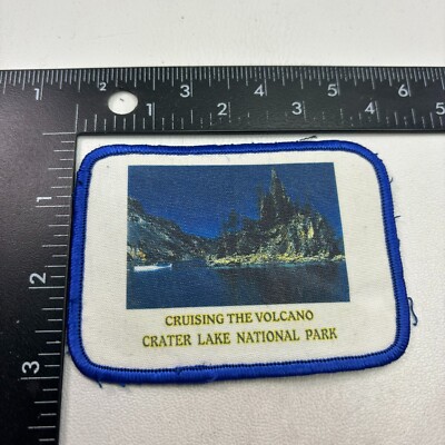 VTG PHOTO PATCH Cruising Volcano CRATER LAKE NATIONAL PARK Oregon Patch ...