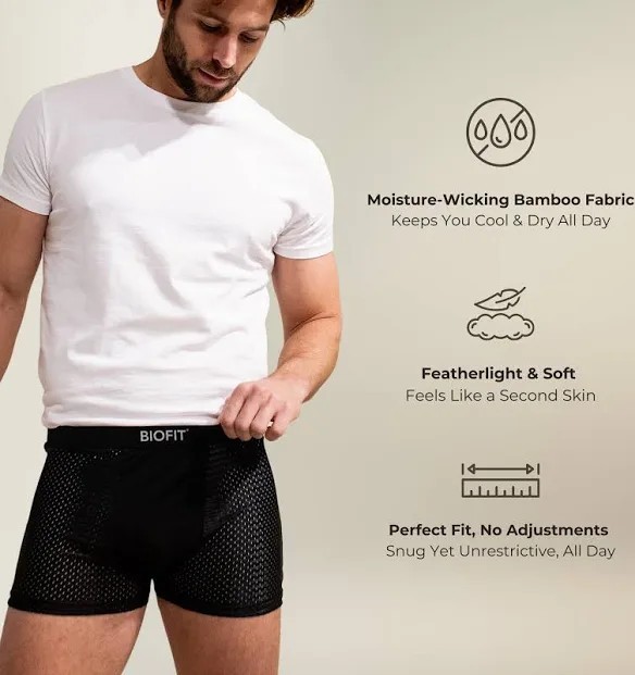 BIOFIT BAMBOO BOXERS 10 PAIRS MENS COOL NATURAL SILKY FEEL BAMBOO 35 ...