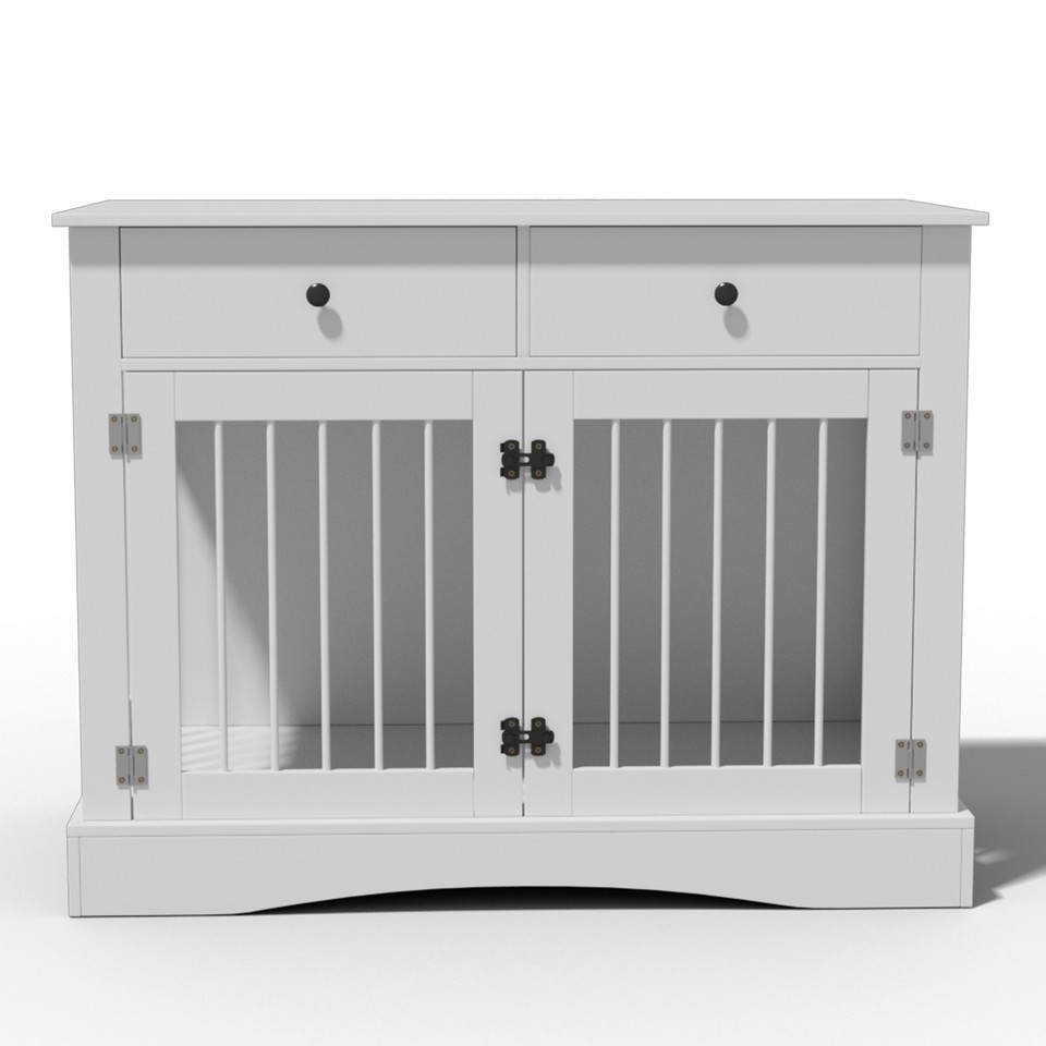 Dog Crate Wooden Dogs Kennel 2 Drawer Pet House Furniture‌ Puppy Cage ...