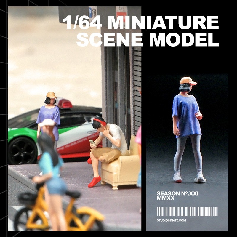 1/64 Peaked Girl Miniature Car Model Scene, Train Scene | eBay