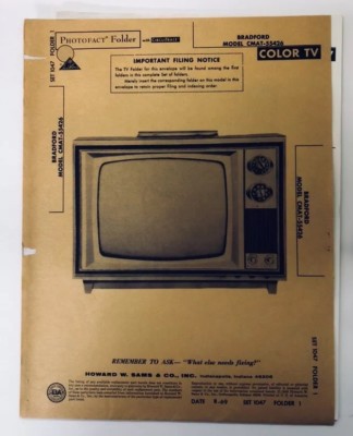Howard W. Sams PhotoFact Bradford Color TV / Schematic and Circuitrace ...
