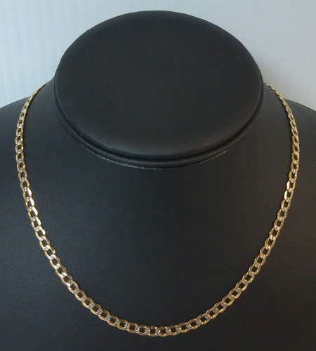 (MA1) 14k Yellow Gold 5.5g 16.25" Diamond Cut Curb Link Chain Necklace ...