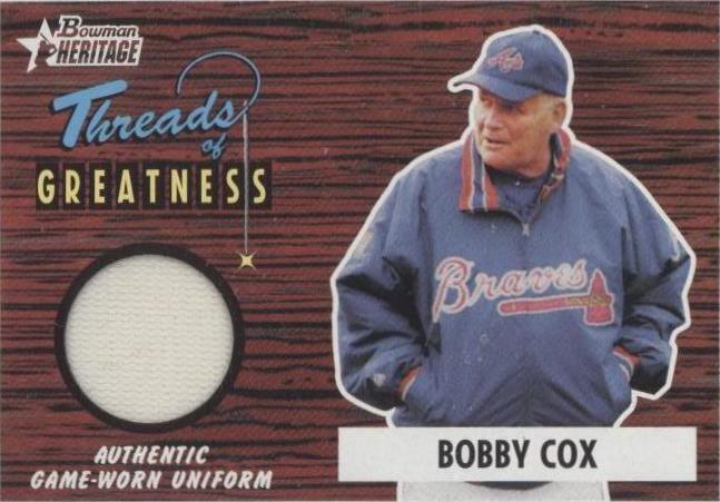 2004 Bowman Heritage - Threads of Greatness Bobby Cox #TG-BC (MEM) for ...