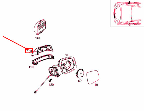 MB A W169 FRONT RIGHT DOOR MIRROR HOUSING COVER A16981102607C45 NO DUTY ...