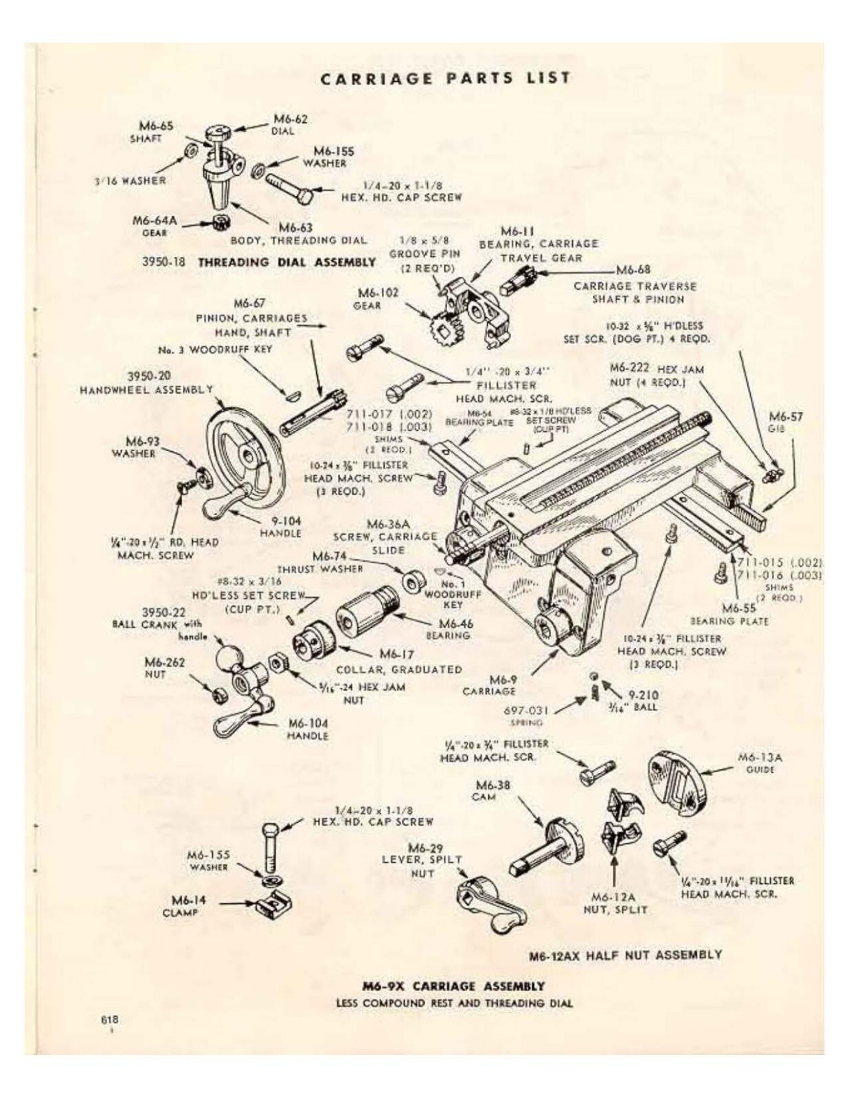 618 Back Geared Screw Cutting Lathe Operator & Parts Manual Fits Atlas ...