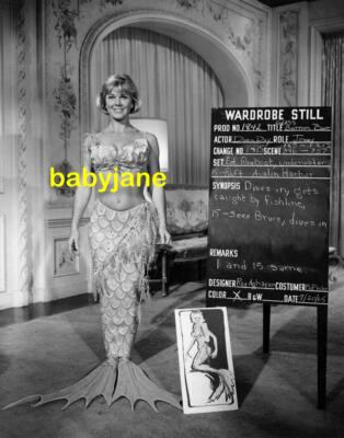 075 DORIS DAY COSTUME TEST MERMAID TAIL & COSTUME SKETCH GLASS BOTTOM ...