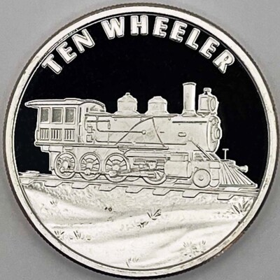 TEN WHEELER 999 SILVER 1 OZ COAL FIRE STEAM ENGINE TRAIN ROUND | eBay
