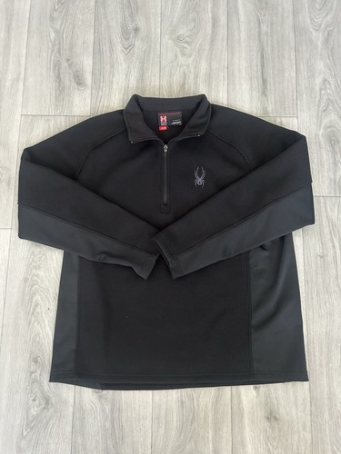 Spyder Men's Core Sweater Ribbed Quarter Zip Pullover, Red/Black, Size ...