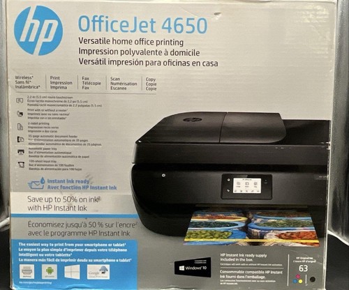 New HP OfficeJet 4650 All-in-One Wireless Printer Black F1J03A Factory ...