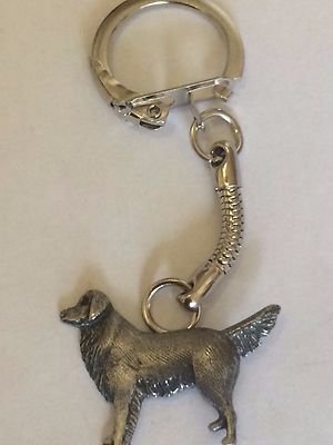 GOLDEN RETRIEVER DR52 English Pewter Emblem on a Snake Keyring | eBay UK