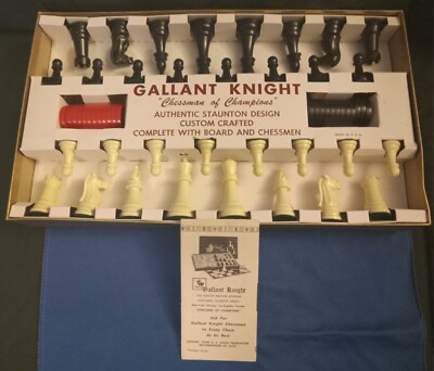 NEW Gallant Knight Staunton Design Chess Checkers Chessmen of Champions ...