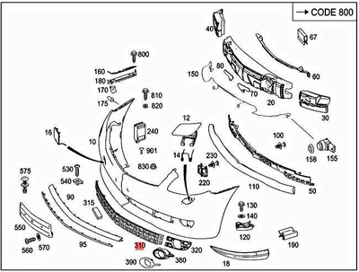 Genuine MERCEDES C216 S-CLASS Coupe C216 Grille 2168850953 | eBay