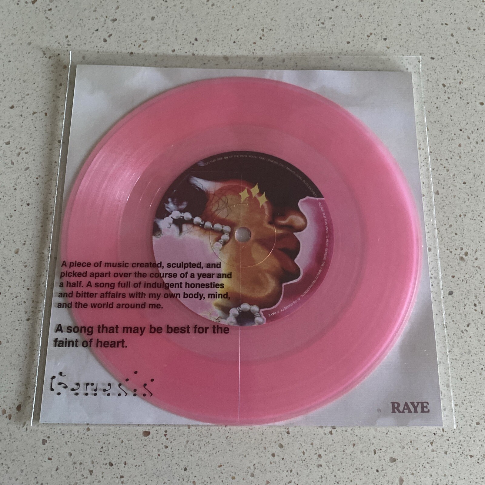RAYE - GENESIS 7” SINGLE BABY PINK VINYL Ships From US for sale online ...
