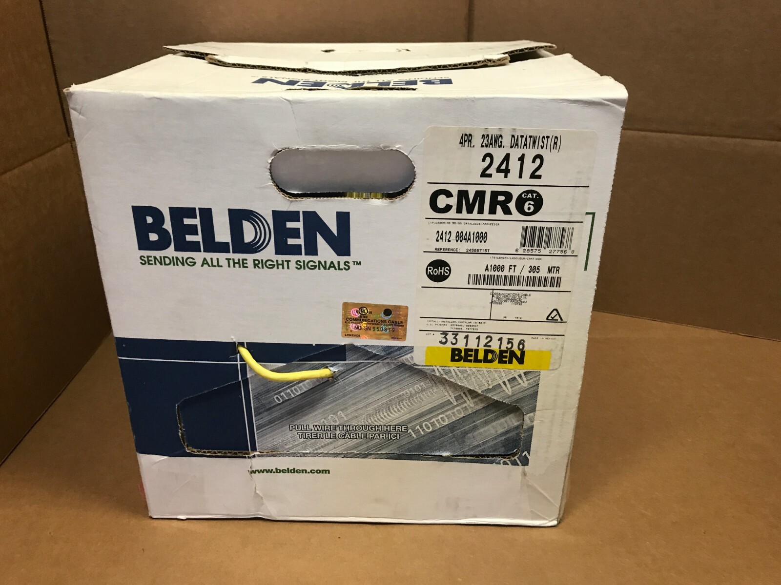 BELDEN 2412 004A1000 Multi Conductor Enhanced Category 6 Nonbonded Pair ...