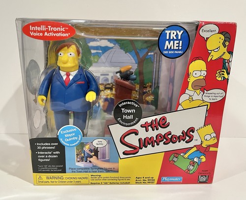 Simpsons World Of Springfield Playmates Playset MIB Town Hall Mayor ...