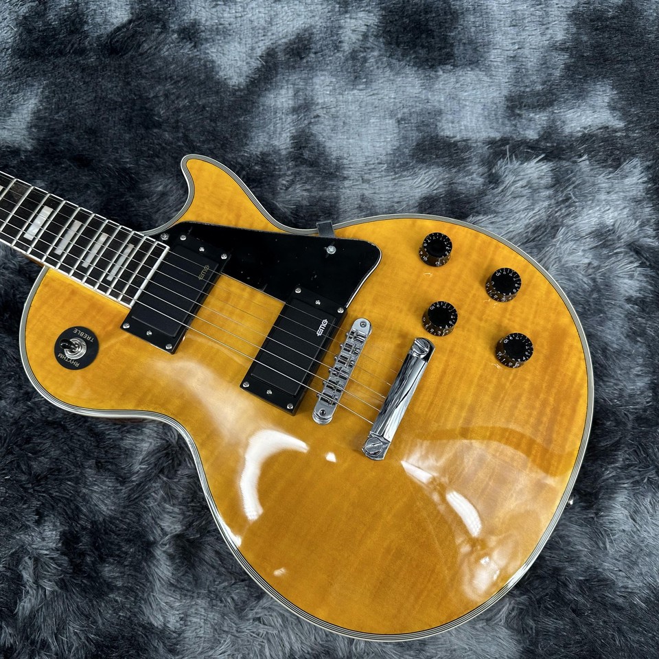 US Ship LP yellow Paul electric guitar EMG pickups featuring yellow ...