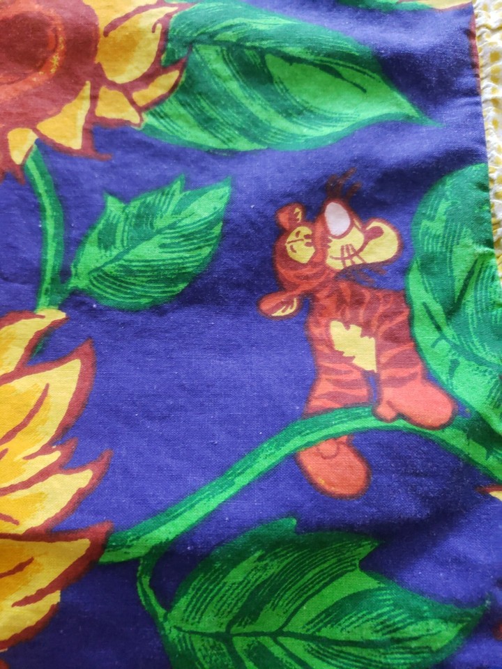 Vintage Disney Winnie the Pooh Piglet Tigger Sunflower Blue Pillow Case ...