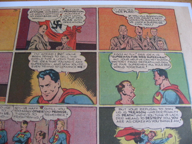 SUPERMAN COMIC PAGE 281 1945 HITLER GOERING NAZIS AS SUPERMAN NICE WOW ...
