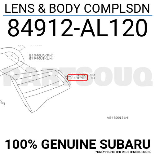 84912AL120 Genuine Subaru LENS & BODY COMPLSDN 84912-AL120 | eBay