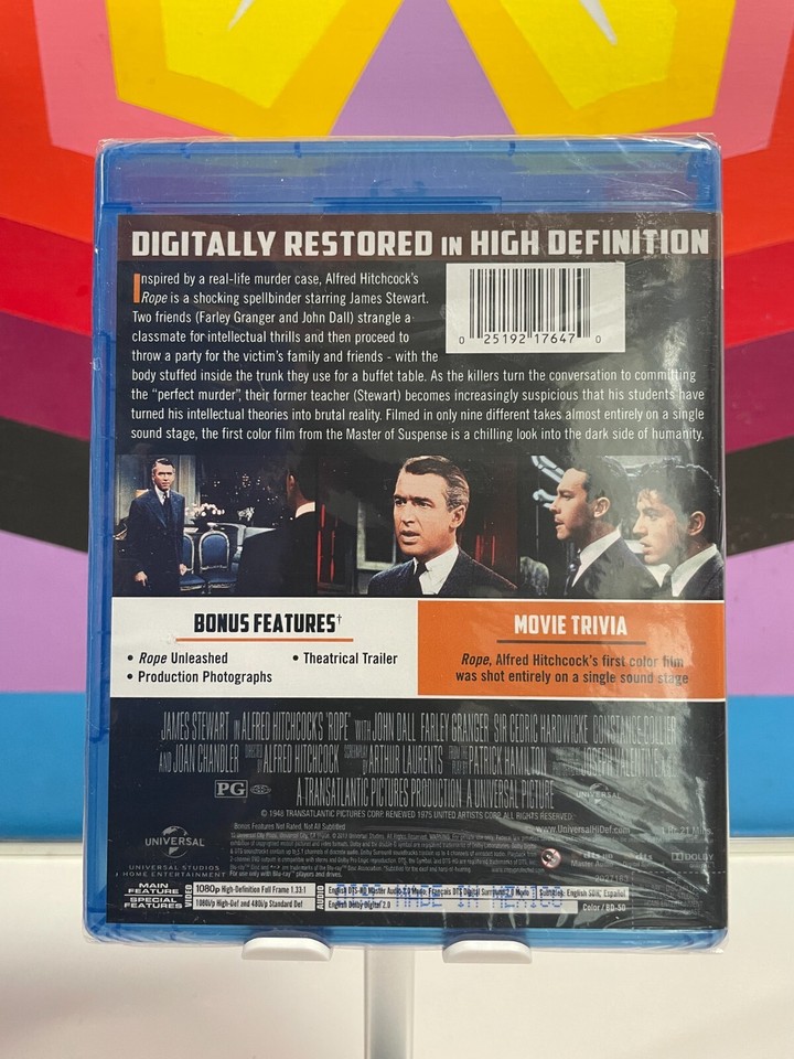 Rope Blu-ray James Stewart NEW Alfred Hitchcock Masterpiece Series | eBay