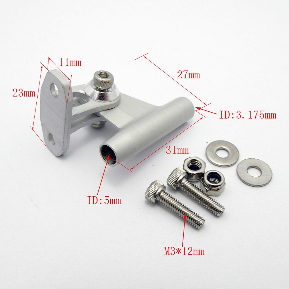 RC Boat Marine MONO 3.175mm 1/8" Flexible Shaft Sleeve Mount Axle Strut ...