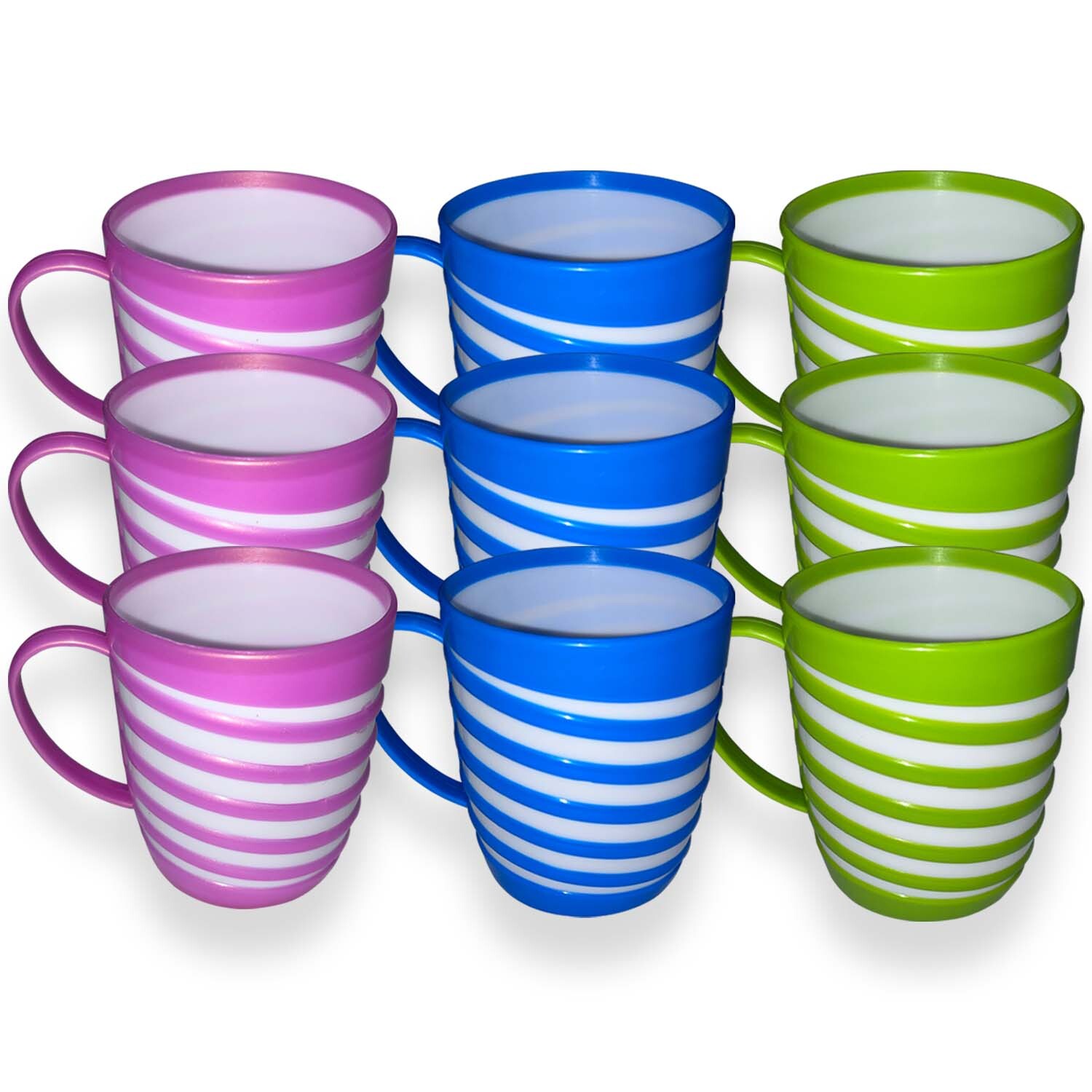 Plastic Coffee Mug with Handles - Reusable Cups for Hot Cold Tea ...