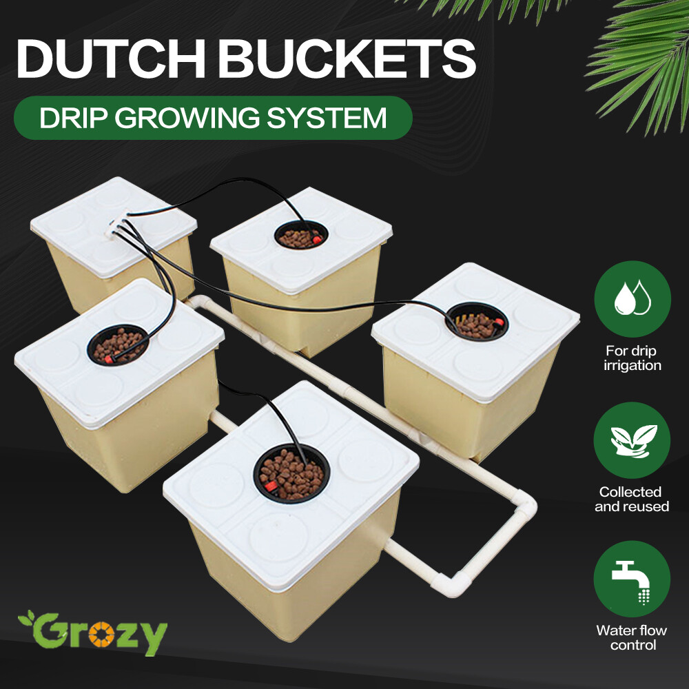 24 Drip System With Buckets Greenislands 5 Gallon Hydro Drip System