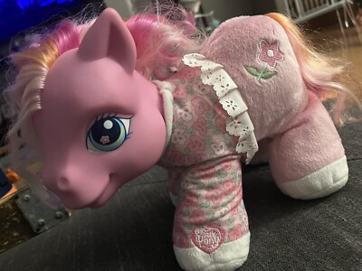 My Little Pony Plush Pony Pink Rose Blossom 2003 Hasbro W/ Giggle ...
