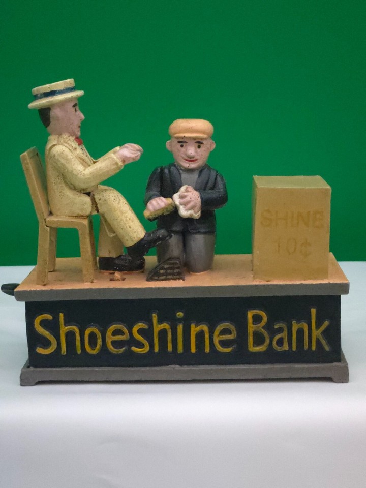 Vintage Cast Iron Mechanical Shoe Shine Bank Hawthorne Direct LLC Very ...