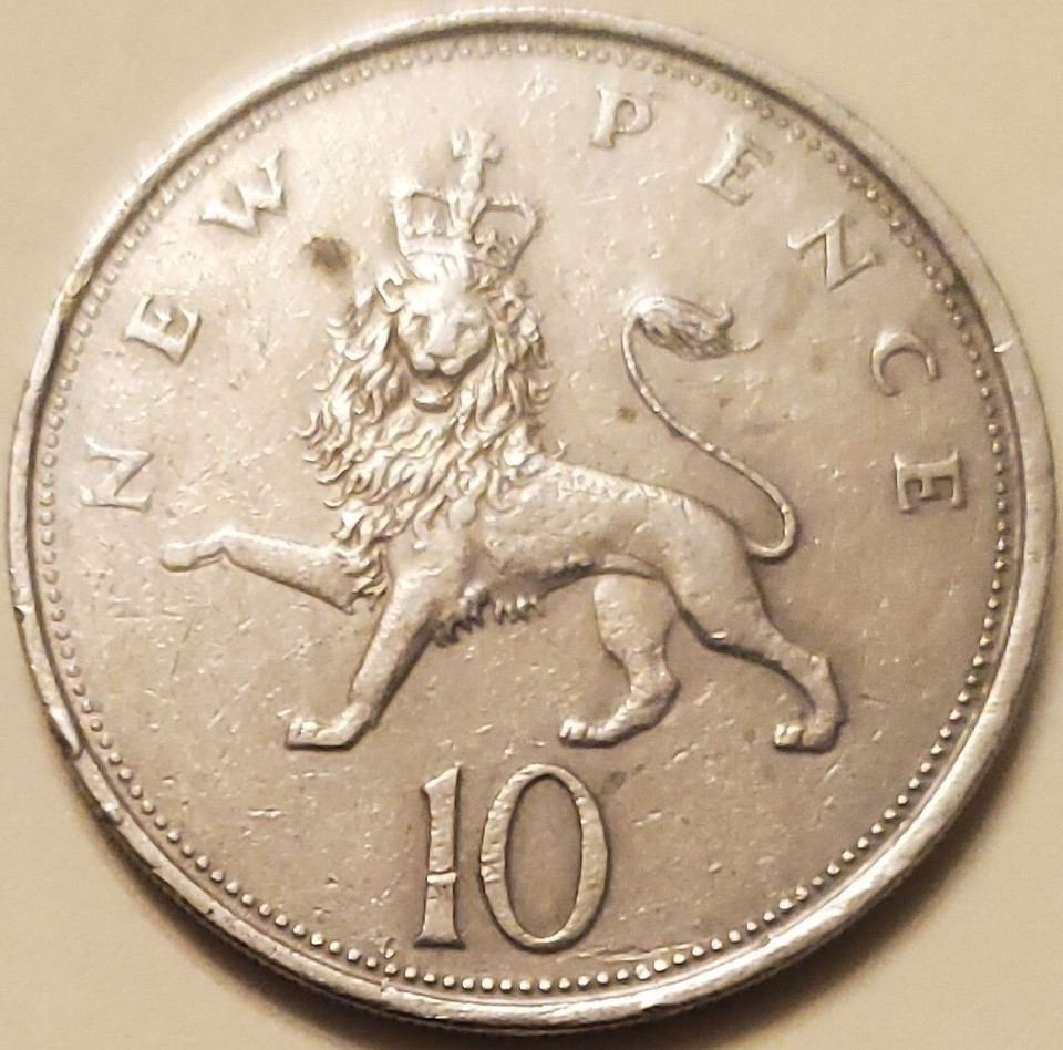 1969 10 New Pence - UK - Queen Elizabeth II- D.G.REG.F.D. - Rare Coin ...