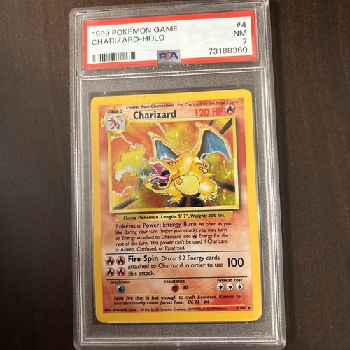 1999 Pokémon CHARIZARD PSA 7 “Near-MINT” HOLO Base Set Card #4/102 | eBay