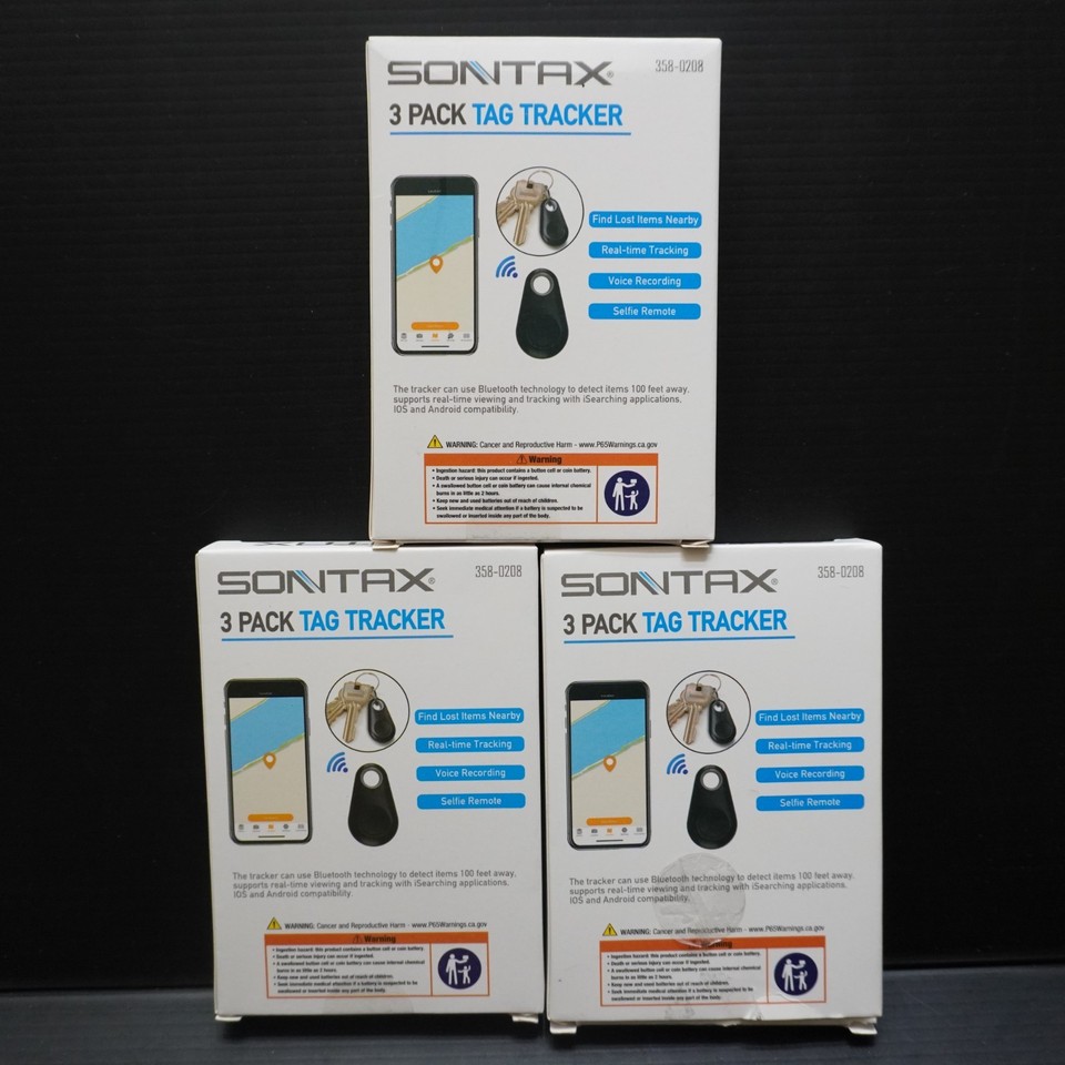 Sontax Real Time Tracker Tag Tracker 3 PC. Bluetooth 4.0 3 Pack Lot NEW ...