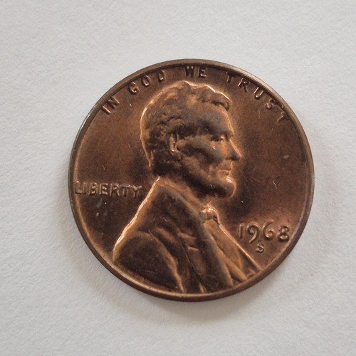 1968 S Lincoln Memorial Cent Doubled Die Obverse Penny Red Error DDO ...