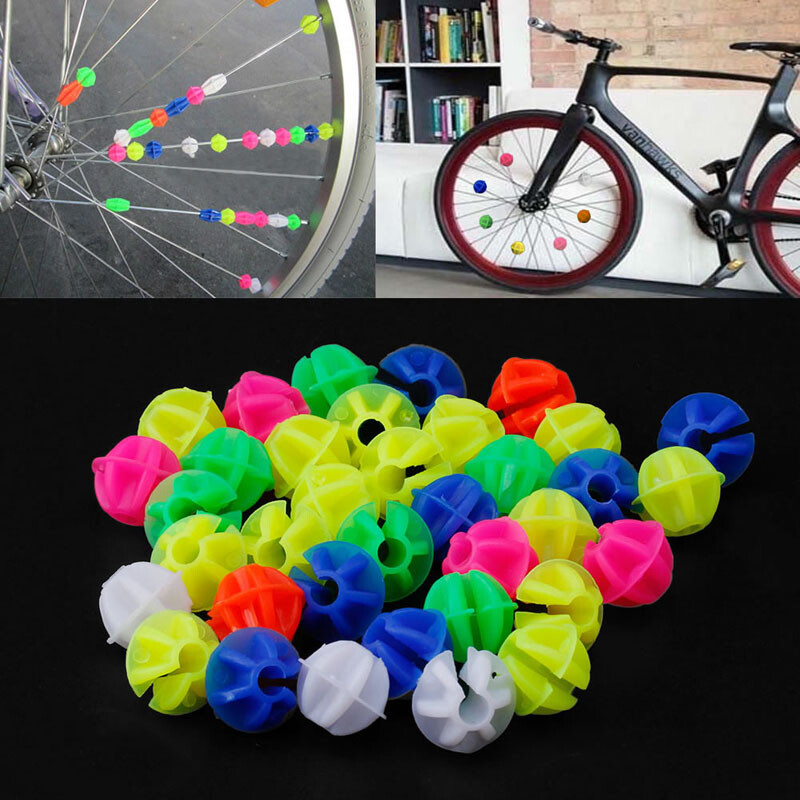 36Pcs Plastic Multi-color Bike Cycle Wheel Spoke Beads Children Decors ...