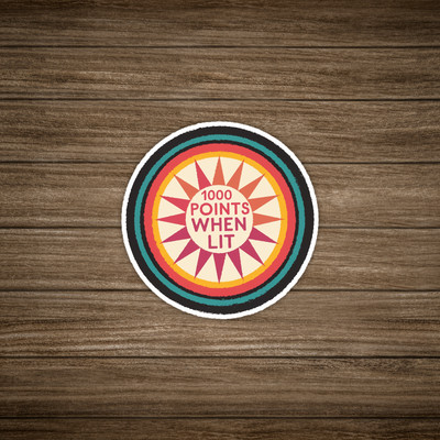 Retro 1000 Points When Lit Sticker - Colorful Vintage Pinball Decal for ...