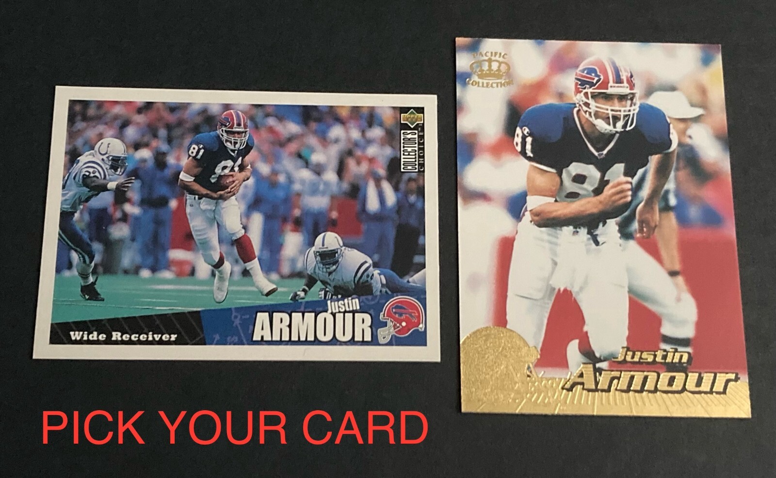 JUSTIN ARMOUR - bills 🏈 PICK YOUR CARD 🏈 1996 football card single ...