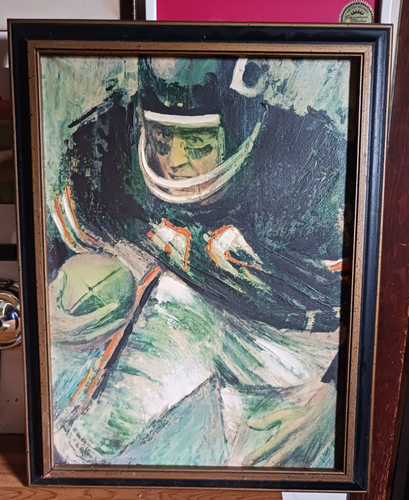 ~Vintage 1960’s NFL Chicago Bears Football Dave Boss Oil Painting w ...