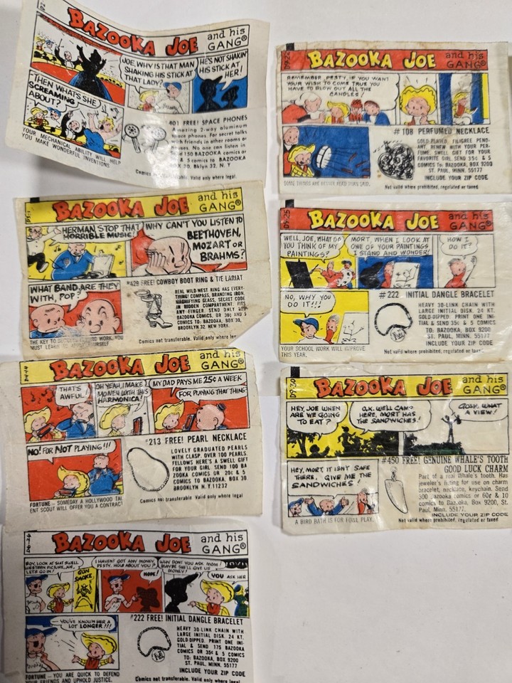 55 Bazooka Joe And His Gang Bubble Gum Comic Wrappers D Series 1960s | eBay